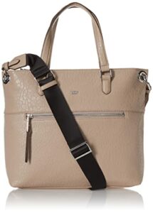 dkny gregorio tote, lt toffee/slvr