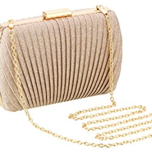 Savatano Gold clutch for women evening,gold purse clutch Handbags Crossbody Bags Wedding Party Shoulder Bag (gold a)