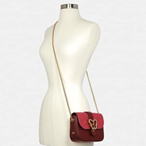 COACH Womens Gemma Crossbody In Colorblock With Butterfly Buckle Strawberry Haze/Cranberry