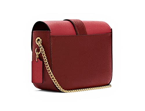 COACH Womens Gemma Crossbody In Colorblock With Butterfly Buckle Strawberry Haze/Cranberry