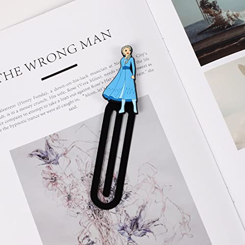 QQQ Bookmarks for Kids Frozen Accessories3D Non-Slip Cute Princess Bookmark and Page Holder Unique Gift Idea Anime Snow PVC Book Marker Reading Accessory Girls Lovers,Students,Women Men