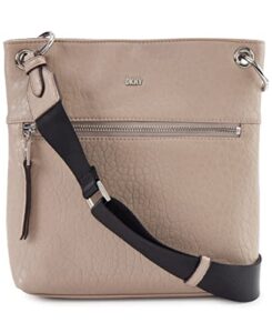 dkny gregorio tz crossbody, lt toffee/slvr