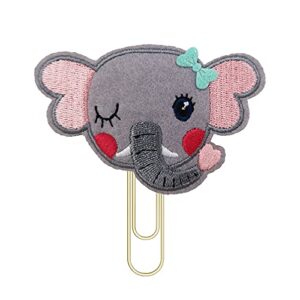 back to school gifts, cute elephant with hearts golden planner paper clips, bookmarks, wedding planner accessories, paperclip, office gifts