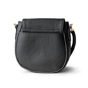 KEDZIE Camden Classic Mini Messenger in Vegan Leather Crossbody Bag Cell Phone Purse for Women - Black