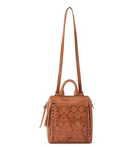 the sak Women's Loyola Mini Convertible Backpack in Leather, Slate Leaf Embossed, One Size