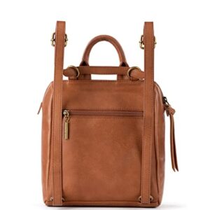 the sak Women's Loyola Mini Convertible Backpack in Leather, Slate Leaf Embossed, One Size