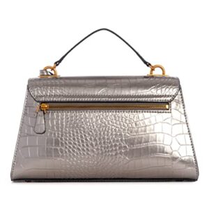 GUESS Enisa Top Handle Flap, Pewter