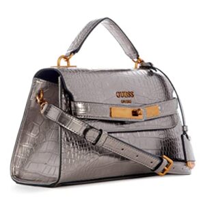 GUESS Enisa Top Handle Flap, Pewter