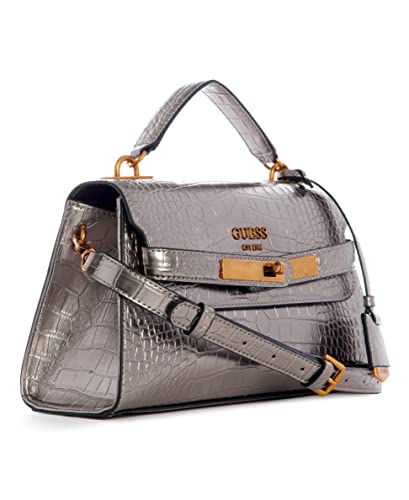 GUESS Enisa Top Handle Flap, Pewter