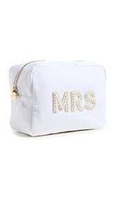 stoney clover lane women’s mrs large pouch, blanc, white, graphic, metallic, one size