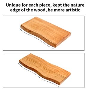 AMTUOFO Floating Shelves Wall Mounted Set of 2, Pine Rustic Wood Wall Shelf, Hanging Shelf for Bathroom, Kitchen, Office, Bedroom, Shop Displaying (L: 23.6"x7.8"x1.2")