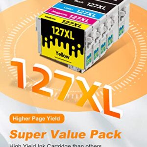 127 127XL T127 Remanufactured Ink cartridges for Epson T127 127 XL Ink Cartridge to use for Workforce 545 845 645 WF-3540 WF-3520 WF-7010 WF-7510 WF-7520 NX530 NX625 Printer (5 Pack)