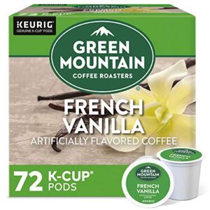 green mountain coffee roasters french vanilla, single-serve keurig k-cup pods, flavored light roast coffee, 72 count