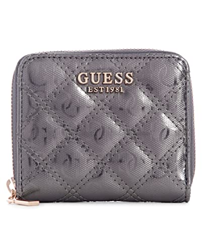 GUESS Womens Gaia Small wallet zip around, Pewter, One Size US