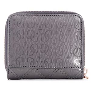 GUESS Womens Gaia Small wallet zip around, Pewter, One Size US