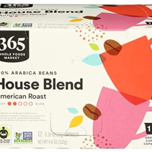 365 by Whole Foods Market, Coffee House Blend American Roast Pods 12 Count, 4.6 Ounce