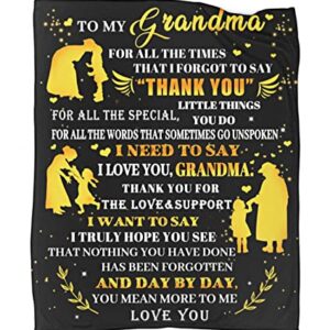 BUUGVIIL to My Grandma Blanket from Nana Granddaughter Flannel Throw Grandmother Granny Grandmama Blankets for Couch Bedroom Sofa Warm Blanket Love Gift for Mothers Day 50x60 Inches