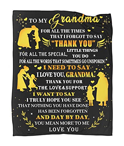 BUUGVIIL to My Grandma Blanket from Nana Granddaughter Flannel Throw Grandmother Granny Grandmama Blankets for Couch Bedroom Sofa Warm Blanket Love Gift for Mothers Day 50x60 Inches