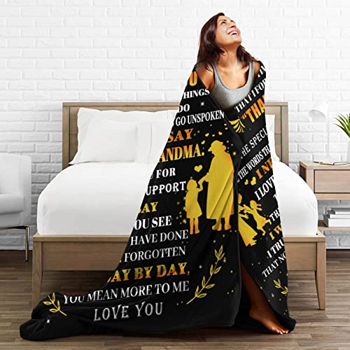 BUUGVIIL to My Grandma Blanket from Nana Granddaughter Flannel Throw Grandmother Granny Grandmama Blankets for Couch Bedroom Sofa Warm Blanket Love Gift for Mothers Day 50x60 Inches