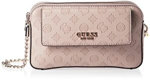 guess sirrah double zip crossbody, buff logo