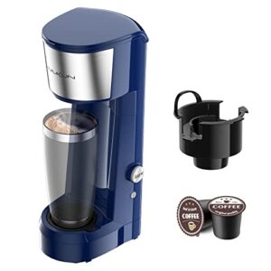 vimukun single serve coffee maker coffee brewer compatible with k-cup single cup capsule, single cup coffee makers brewer with 6 to 14oz reservoir, tall size kcm010a (blue)