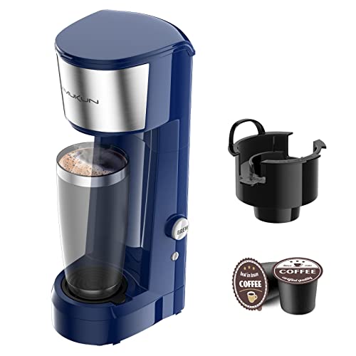 Vimukun Single Serve Coffee Maker Coffee Brewer Compatible with K-Cup Single Cup Capsule, Single Cup Coffee Makers Brewer with 6 to 14oz Reservoir, Tall Size KCM010A (Blue)