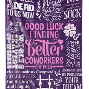 Coworker Leaving Gifts for Women Flannel Blankets Throws, Going Away Gift for Coworker, Leaving Farewell New Job Presents (50"x 65") - Purple - Finding Better Coworker Than Us