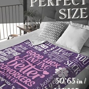 Coworker Leaving Gifts for Women Flannel Blankets Throws, Going Away Gift for Coworker, Leaving Farewell New Job Presents (50"x 65") - Purple - Finding Better Coworker Than Us