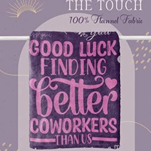 Coworker Leaving Gifts for Women Flannel Blankets Throws, Going Away Gift for Coworker, Leaving Farewell New Job Presents (50"x 65") - Purple - Finding Better Coworker Than Us