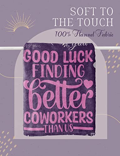 Coworker Leaving Gifts for Women Flannel Blankets Throws, Going Away Gift for Coworker, Leaving Farewell New Job Presents (50"x 65") - Purple - Finding Better Coworker Than Us