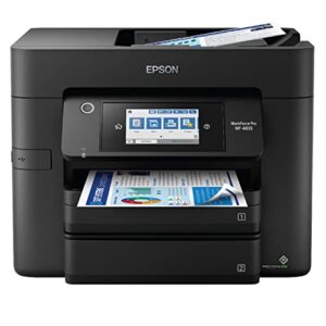 epson workforce pro wf-4833 wireless all-in-one color inkjet printer, black – print scan copy fax – 4.3″ lcd, 25 ppm, 4800×2400 dpi, auto 2-sided printing, 50-sheet adf, 500-sheet, ethernet, daodyang