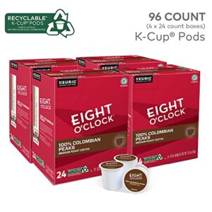 Eight O'Clock Coffee Colombian Peaks Single-Serve Keurig K-Cup Pods, Medium Roast Coffee Pods, 96 Count