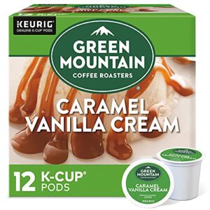 green mountain coffee roasters caramel vanilla cream keurig single-serve k-cup pods, light roast coffee, 12 count