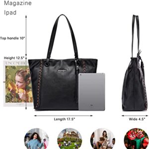 Montana West Wrangler Large Tote Bags Vegan Leather Concealed Carry Purses Hobo Bags Women Shoulder Handbags, B2B-WG37-H8317BK