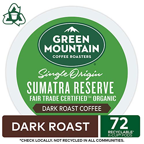 Green Mountain Coffee Roasters Sumatra Reserve, Single-Serve Keurig K-Cup Pods, Dark Roast Coffee, 72 Count