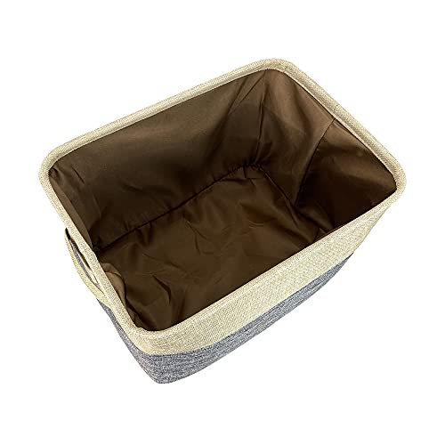 Personalized Dog Shih Tzu Bone Decorative Storage Basket Fabric Durable Rectangle Toy Box with 2 Handles for Organizing Closet Garage Clothes Blankets Grey and White