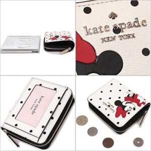 Kate Spade Disney X Minnie Mouse Small Zip Around Wallet White Polka Dot