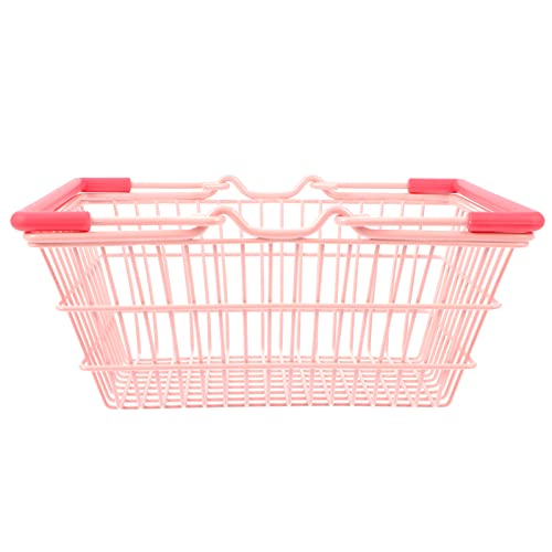 NUOBESTY Mini Shopping Basket Metal Wire Gathering Baskets with Handle Table Top Storage Bins Makeup Organizer for Cosmetic Snacks Display