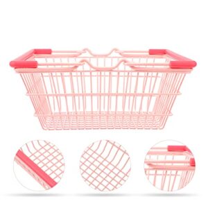 NUOBESTY Mini Shopping Basket Metal Wire Gathering Baskets with Handle Table Top Storage Bins Makeup Organizer for Cosmetic Snacks Display