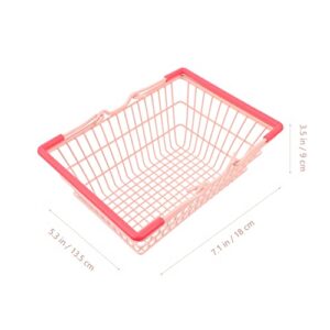 NUOBESTY Mini Shopping Basket Metal Wire Gathering Baskets with Handle Table Top Storage Bins Makeup Organizer for Cosmetic Snacks Display