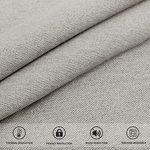 Easy-Going Luxury Double Linen Blackout Curtain 84 Inch Length Grommet Window Curtain Drapes for Bedroom, Living Room Thermal Insulated Room Darkening (Set of 2 Panels, Natural)