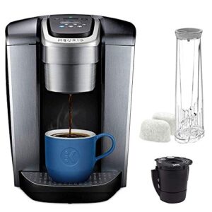 keurig c k-elite maker, single serve k-cup pod brewer, with iced coffee capability, brushed silver plus extra filter included, 75oz