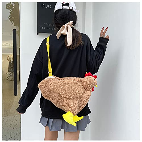 Women Cartoon Crossbody Bags, Creative Cute Chicken Purse Backpack Shoulder Purses Gift for Teenager Daughter Girlfriend Wife (Khaki)