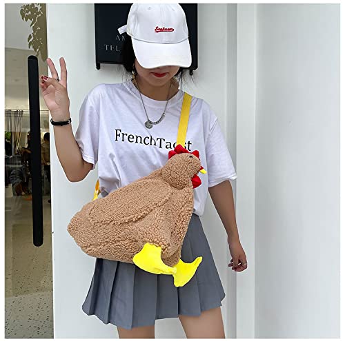 Women Cartoon Crossbody Bags, Creative Cute Chicken Purse Backpack Shoulder Purses Gift for Teenager Daughter Girlfriend Wife (Khaki)