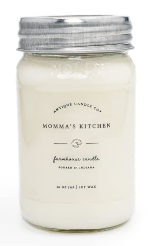 Antique Candle Co.® Momma's Kitchen 16 Ounce Soy Wax Candle, 80 Hour Burn Time, Cotton Wick, Mason Jar Candle (Momma's Kitchen)