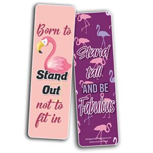 Creanoso All About Flamingo Bookmarks (10-Sets X 6 Cards) – Daily Inspirational Card Set – Interesting Book Page Clippers – Great Gifts for Adults and Teens