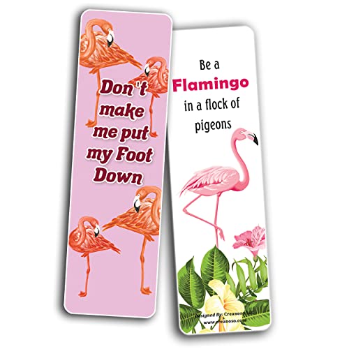 Creanoso All About Flamingo Bookmarks (10-Sets X 6 Cards) – Daily Inspirational Card Set – Interesting Book Page Clippers – Great Gifts for Adults and Teens