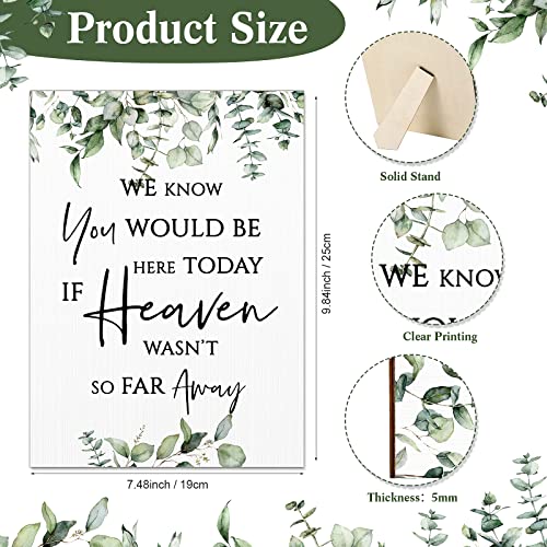 4 Pcs Wedding Sign for Ceremony and Reception in Loving Memory Wedding Sign We Know You Would Be Here Heaven Wedding Sign Wood Wedding Decor Wedding Memorial Table Sign Wedding Reception Sign for Gift