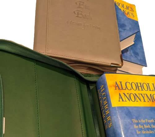 Green AA Bookcover with Big Book of Alcoholics Anonymous Included You Get Both