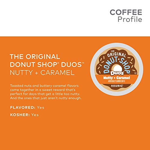 The Original Donut Shop Nutty Caramel, Single-Serve Keurig K-Cup Pods, Flavored Light Roast Coffee, 72 Count